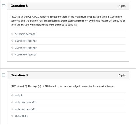 solved d question 8 5 pts tco 5 in the csma cd random