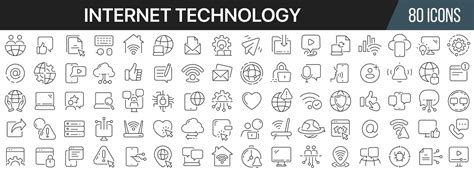 Premium Vector Internet Technology Line Icons Collection Big Ui Icon