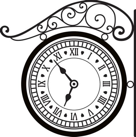 Retro Street Clock Royalty Free Vector Image VectorStock