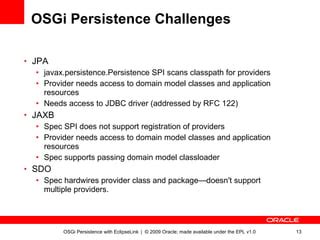 OSGi Persistence With EclipseLink PPT