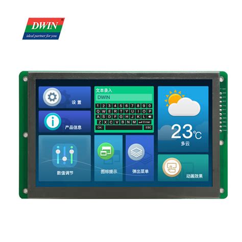 Dwin 7 Inch LCD Module 800 480 HMI Industial Grade Touch Screen IPS High Brightness Uart TFT