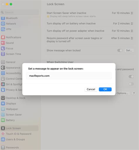 How To Show A Custom Message On Lock Screen On Mac • Macreports