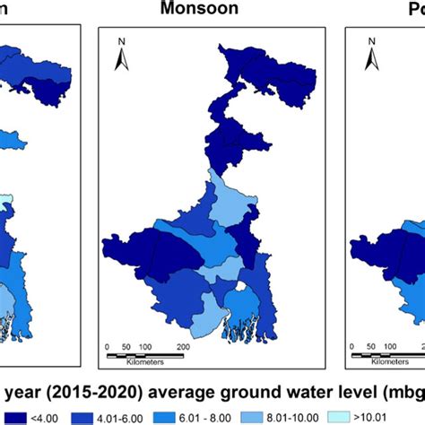 2 Spatial Variation Of Mean Depth Of Ground Water Level For Premonsoon Download Scientific