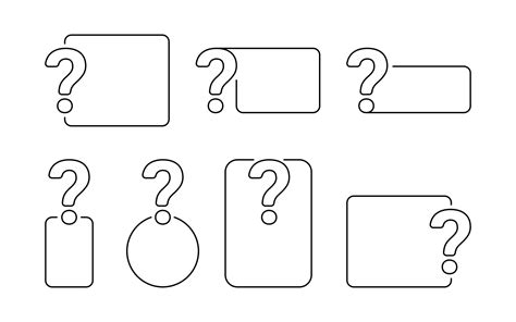 Question Mark Icon With Line Frame For Text Help Ask Support Faq