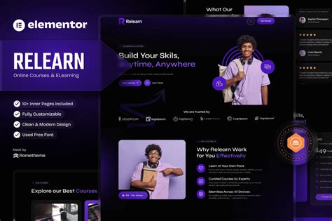 Relearn Online Courses And E Learning Elementor Template Kit