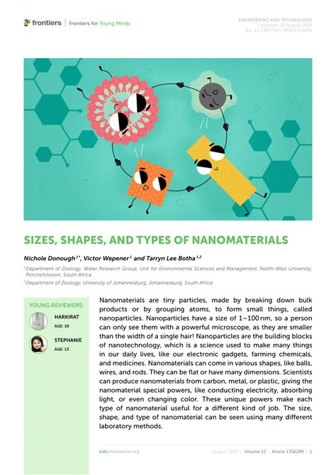 Pdf Sizes Shapes And Types Of Nanomaterials