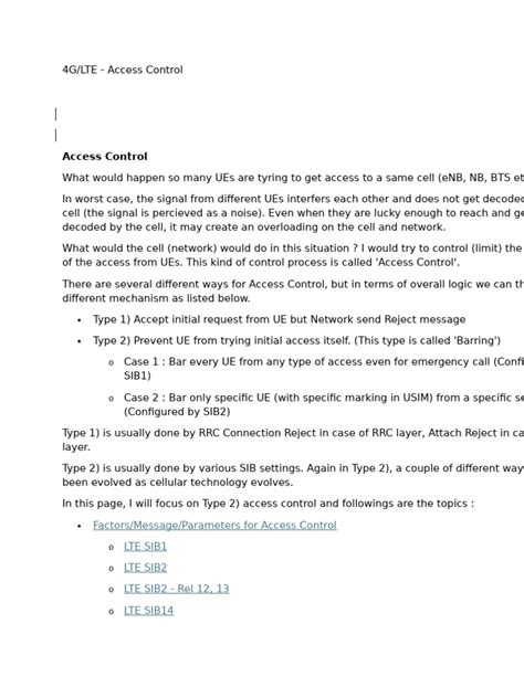 4g Access Control Pdf Boolean Data Type Telecommunications