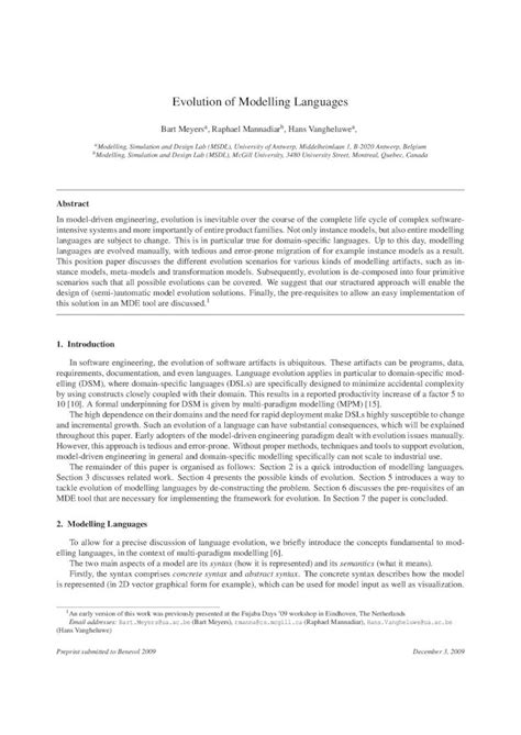 pdf evolution of modelling languages mcgill universitymsdl cs