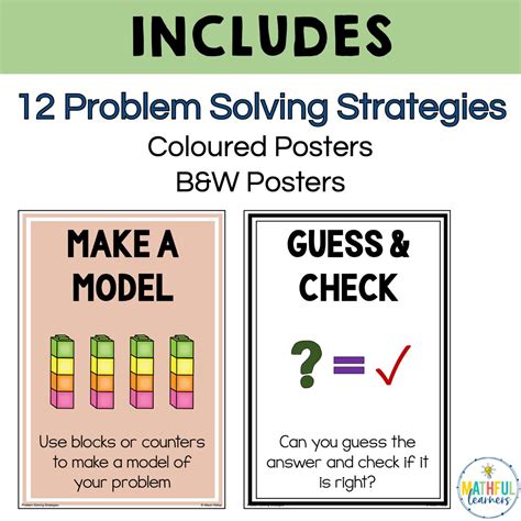 Problem Solving Strategy Posters For Word Problems Elementary Grade 1 6 Etsy