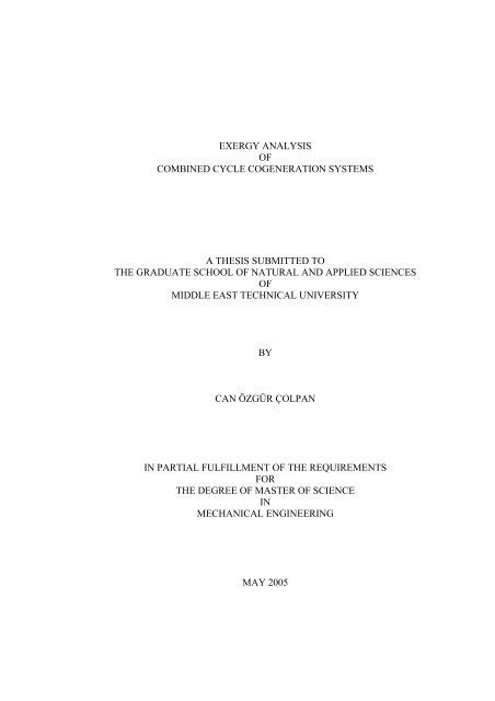 Exergy Analysis Of Combined Cycle Cogeneration Systems