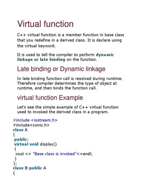 Virtual Function Pdf Inheritance Object Oriented Programming Class Computer Programming