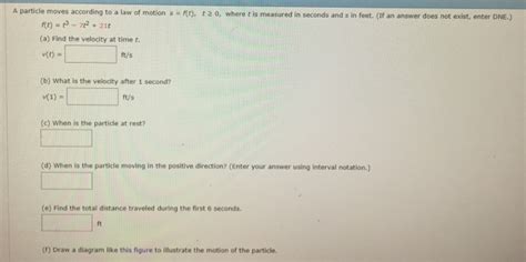 Solved A Particle Moves According To A Law Of Motion SRO Chegg Com