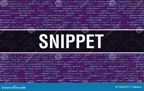 Snippet Text Written On Programming Code Abstract Technology Background Of Software Developer