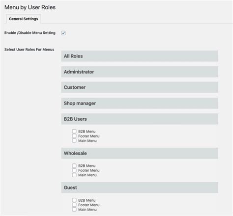 Menu By User Roles For Wordpress And Woocommerce