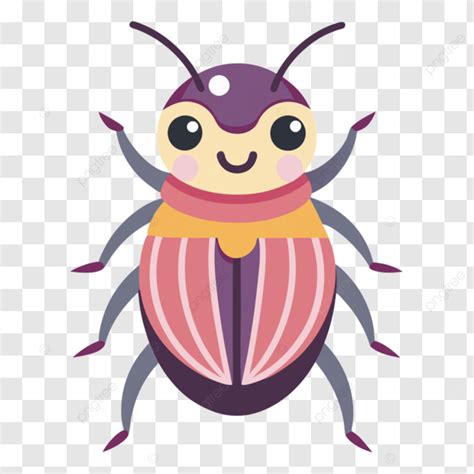 Fungus Beetle Bug Smiles Colorful Isolated Sticker Vector Fungus Beetle Bug Png And Vector