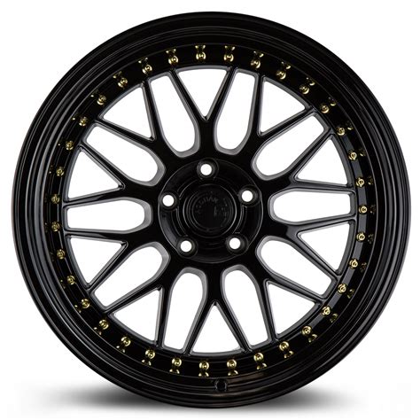 Aodhan Ah02 Gloss Black Wgold Rivets 19x95 5x1143 22 Car Truck