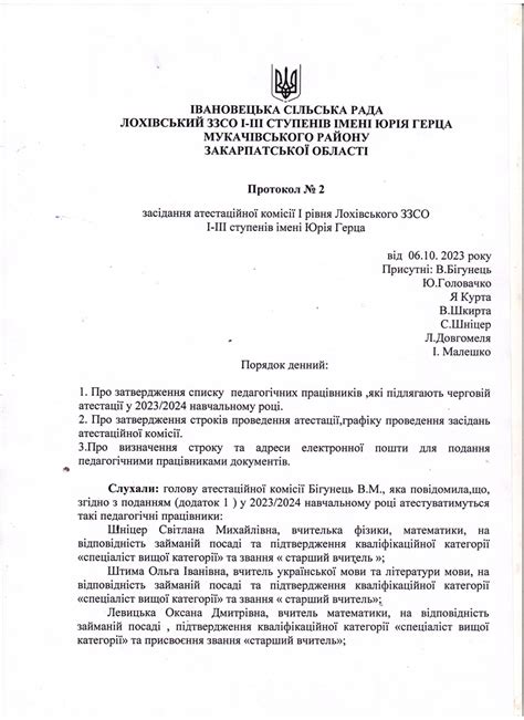 Атестація 2023 2024 Лохівський ЗЗСО I Iii ступенів імені Юрія