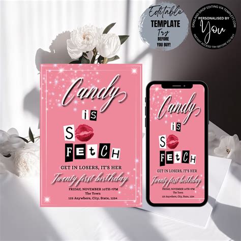 Mean Girls Party Invitation Mean Girls Birthday Invitation Editable