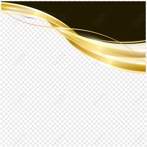 Abstract Wavy Curve Border Black Gold Shiny Light Spot Abstract Waves