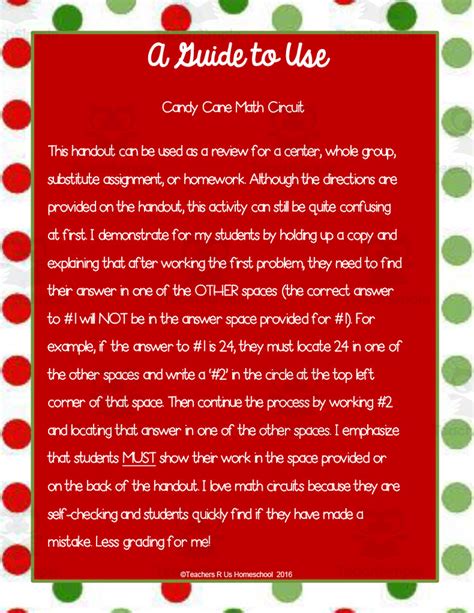 Candy Cane Math Circuit By Teach Simple