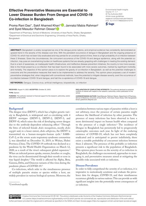 Pdf Effective Preventative Measures Are Essential To Lower Disease