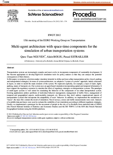 pdf multi agent architecture with space time components for the