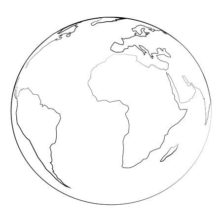 Globe Outline Vector At Vectorified Collection Of Globe Outline