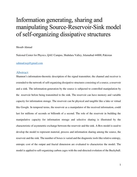 Pdf Information Generating Sharing And Manipulating Source Reservoir