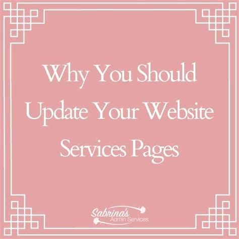 Why You Should Update Your Website Services Pages