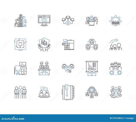 Enterprise Powwow Line Icons Collection Collaboration Nerking Diversity Productivity