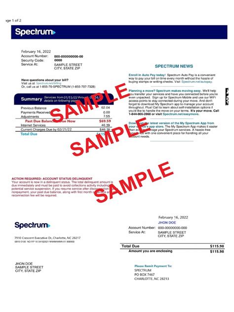 Spectrum Bill Sample Pdf