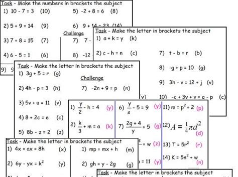 Rearranging Formula Equations Teaching Resources