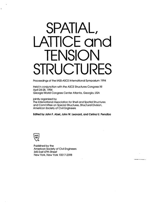 Pdf An Application Of Inverse Problem Techniques To Spatial Structures