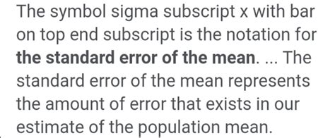 [solved] what is s subscript x with bar on top end if the mean of a course hero