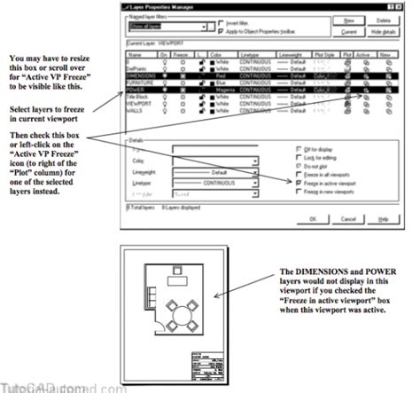 Freezing Layers In Specific Viewports Tutorial AutoCAD