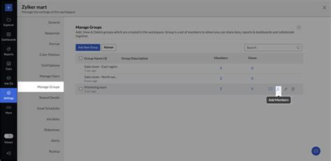 Managing Users Zoho Analytics Help