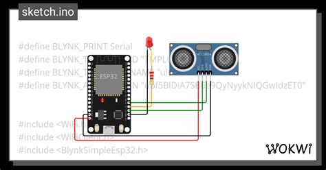 Blynk Ultrasonic Wokwi Esp32 Stm32 Arduino Simulator