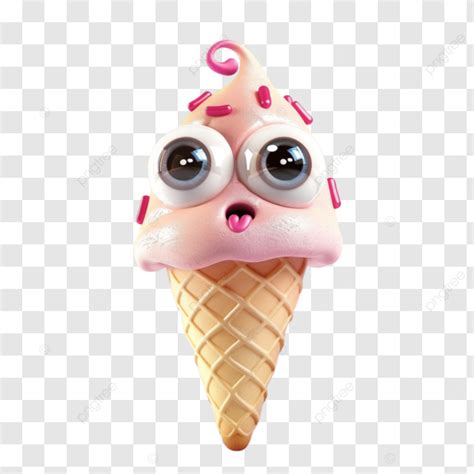 Cute Ice Cream Character With Cone Ice Cream Cartoon Character Png