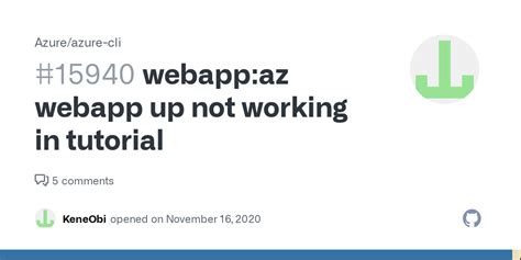 Webappaz Webapp Up Not Working In Tutorial · Issue 15940 · Azure