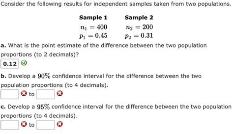 Solved Consider The Following Results For Independent