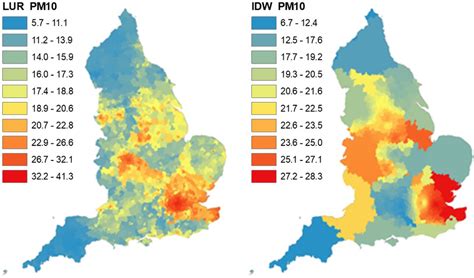 Figure A1 Annual Average Air Pollution Concentrations Of The Lur Model