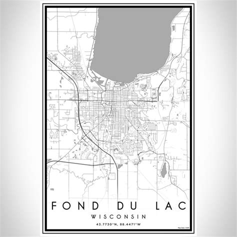 Fond Du Lac Wisconsin Map Print In Classic — Jace Maps