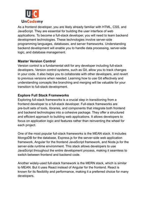 Ppt Transitioning From Frontend Developer To Full Stack Development