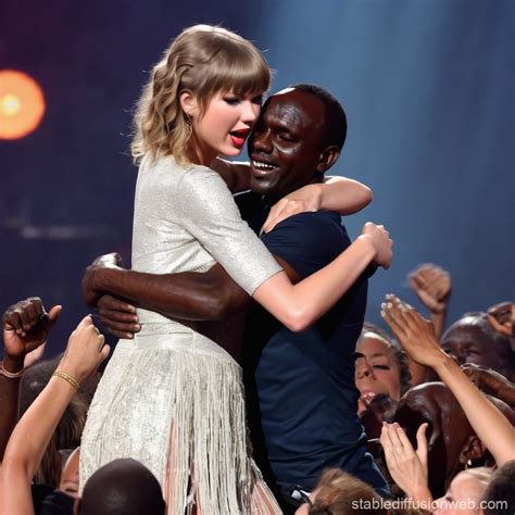 Taylor Swift Hugging Dancer on Stage | Stable Diffusion Online