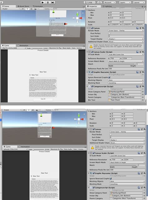 C How To Setup A Shopping Based Ui For Different Screen Sizes In Unity Stack Overflow
