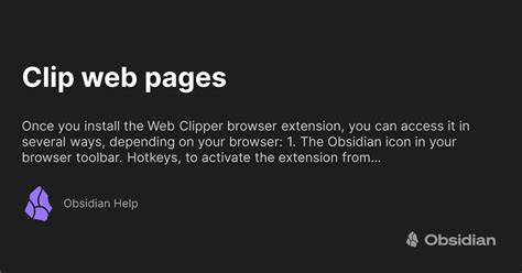 clip web pages obsidian help