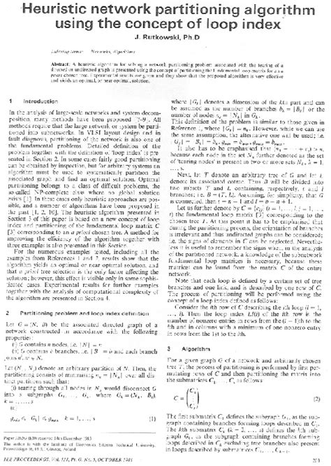 Pdf Heuristic Network Partitioning Algorithm Using The Concept Of
