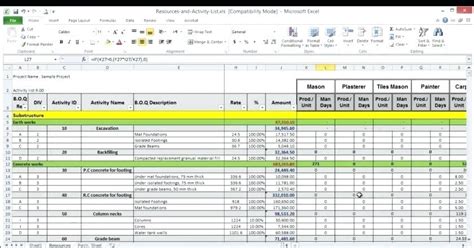 Resource Planning Template Excel