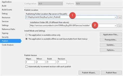 Configuring The Click Once Settings For Use With Deployment Scripts