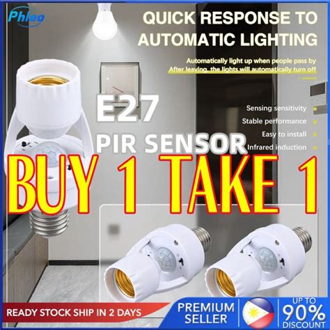 Buy 1 Take 1 E27 PIR Sensor Lamp Holder Adjustable Gear 360 Degree Infrared Human Body Sensing